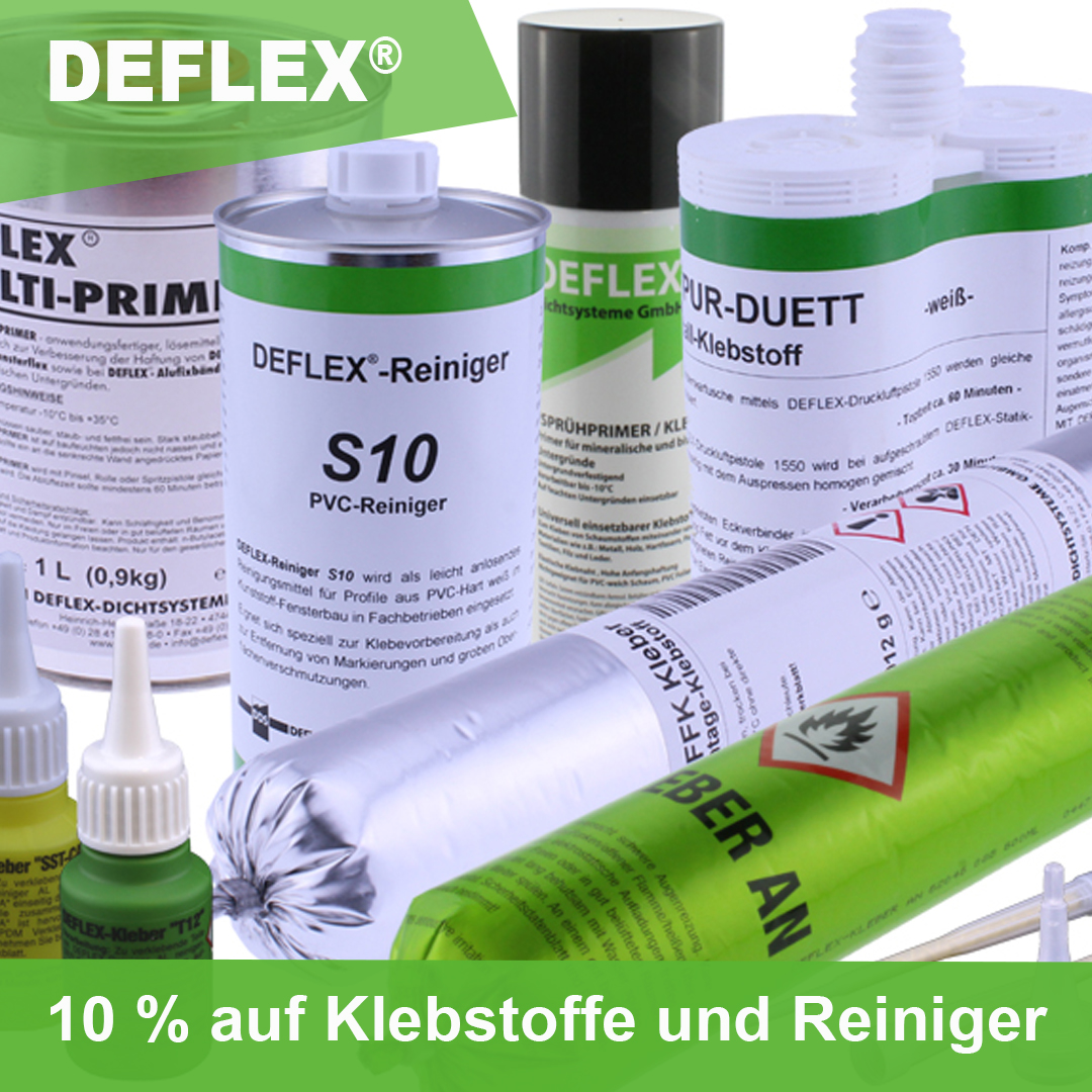 Sommeraktion: 10 % Rabatt auf Reiniger und Klebstoffe - DEFLEX®-Dichtsysteme GmbH